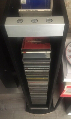 Brookstone Electronic CD Tower - Holds 100 CD's - Rotates Around | eBay