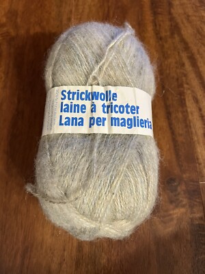 Vintage 100% Virgin Wool Acrylic Blend Yarn Gray Grey German Waro Hit ...