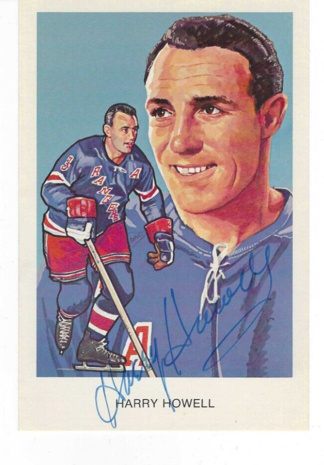 Autographed Signed HARRY HOWELL New York Rangers Picture Postcard Card ...