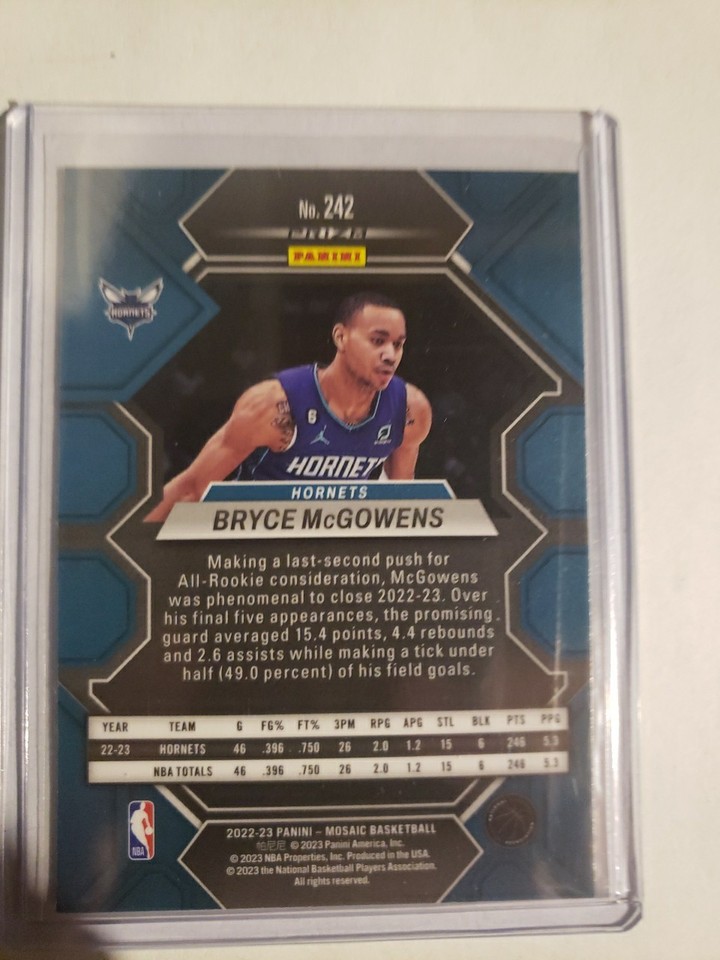 Bryce Mcgowens 2022-23 Mosaic Yellow Reactive Prizm Rookie Rc #242 ...