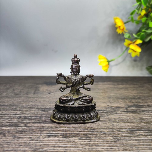 65G Vintage Tibetan Brass Bodhisattva Statue Auspicious Blessing ...