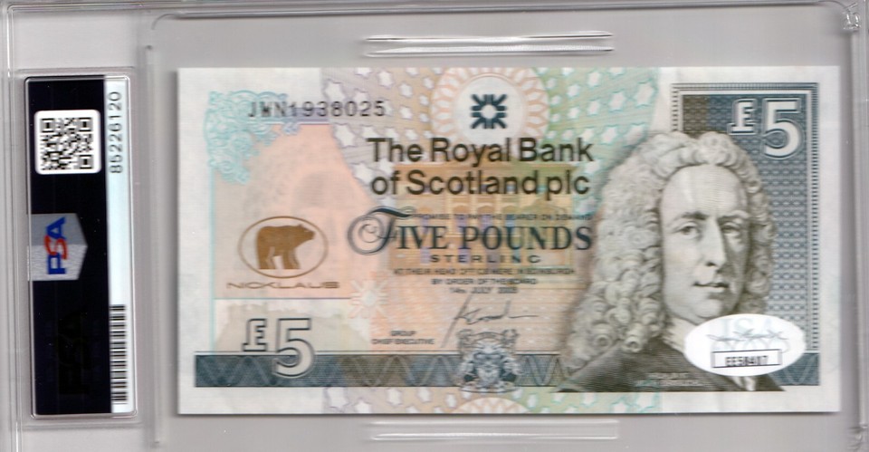 Jack Nicklaus PSA/DNA SIGNED Official British 5 Pound Note Banknote ...