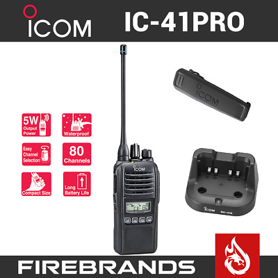 BLACK ICOM IC-41PRO Two Way UHF CB Handheld Waterproof Radio IC 41 PRO ...