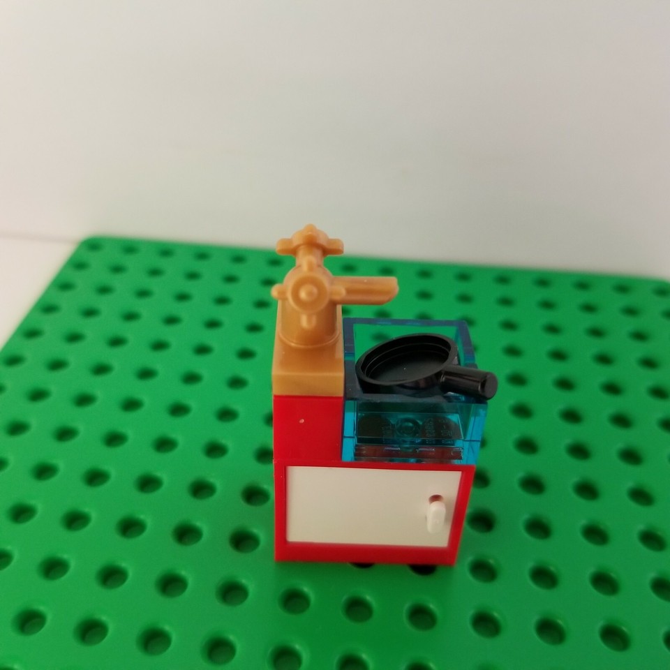 LEGO Furniture Red Kitchen SINK Dishes Minifigure Cupboard cubboard ...
