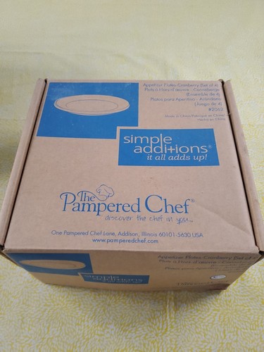 Pampered Chef Simple Additions Cranberry 6" Appetizer Plates 2062 Set ...