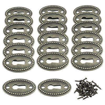 20Pcs Antique Keyhole Covers Oval Keyhole Escutcheon Plate Keyhole ...