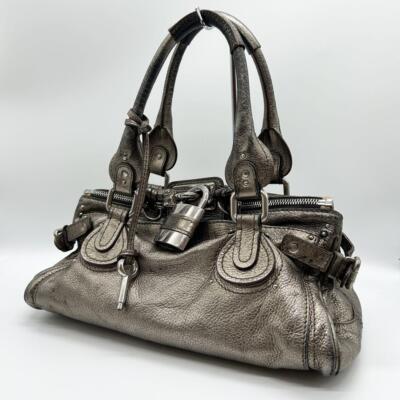 Chloe Paddington handbag metallic silver Shoulder Bag Leather Women's ...