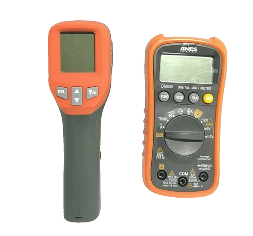 AMES 12:1 Infrared Laser Thermometer & Digital multimeter bundle DM600 ...