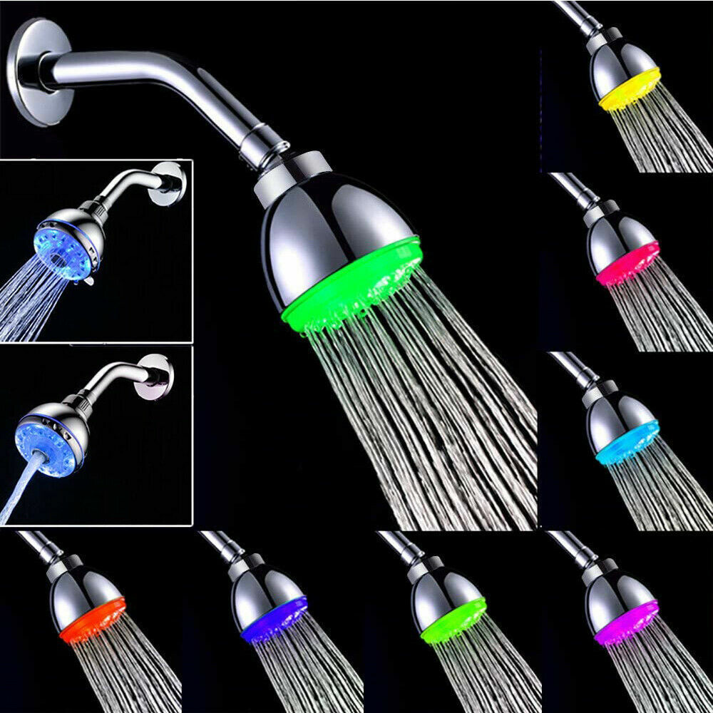 Rgb 7 Colorful Led Light Shower Head Water Bath Bathroom Filtration