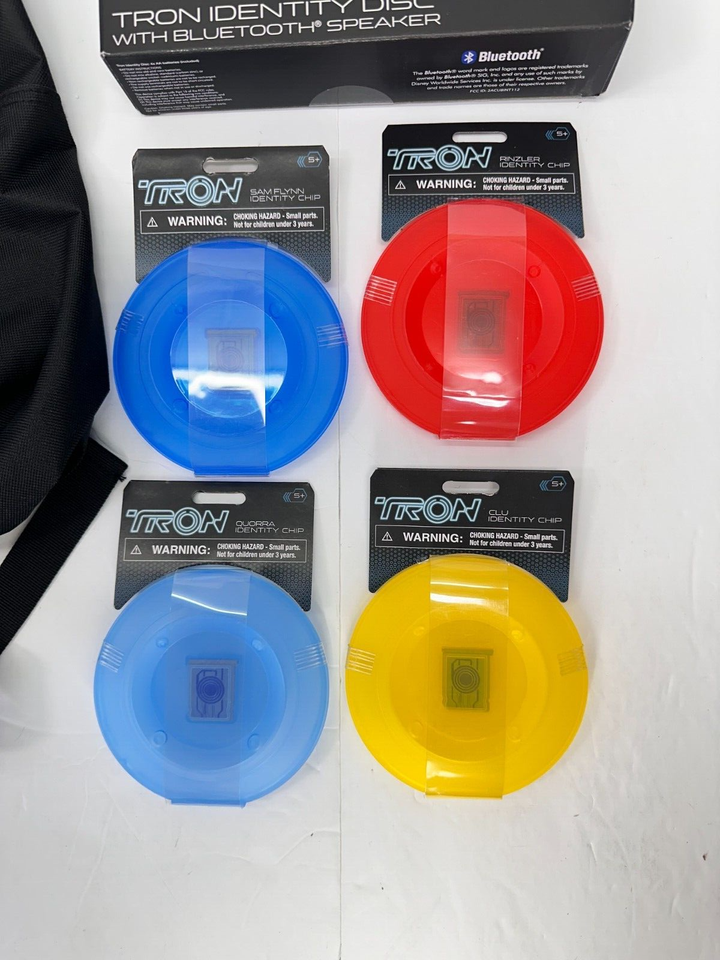 Disney Parks Tron Lightcycle Run Backpack Identity Disc and all 4 Chips ...