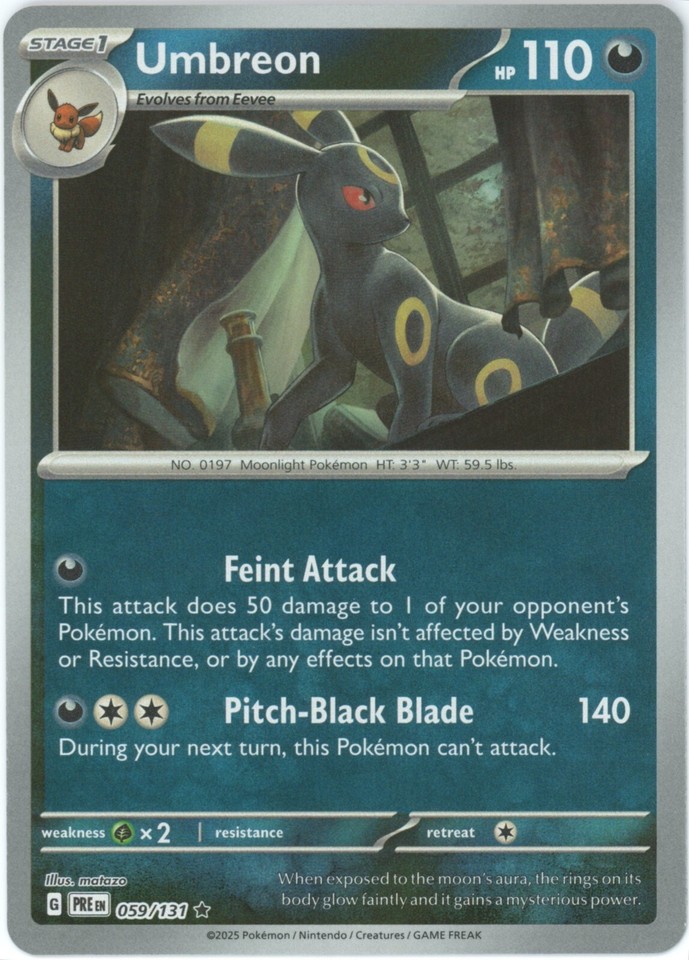Umbreon - Poke Ball Reverse Holo- 059/131 - Prismatic Evolutions - NM/M ...