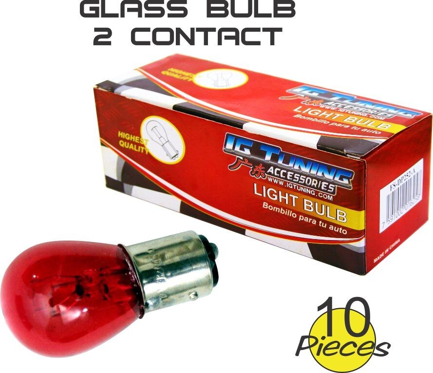 12 volt dual contact Red light bulb Pack of 10 | eBay