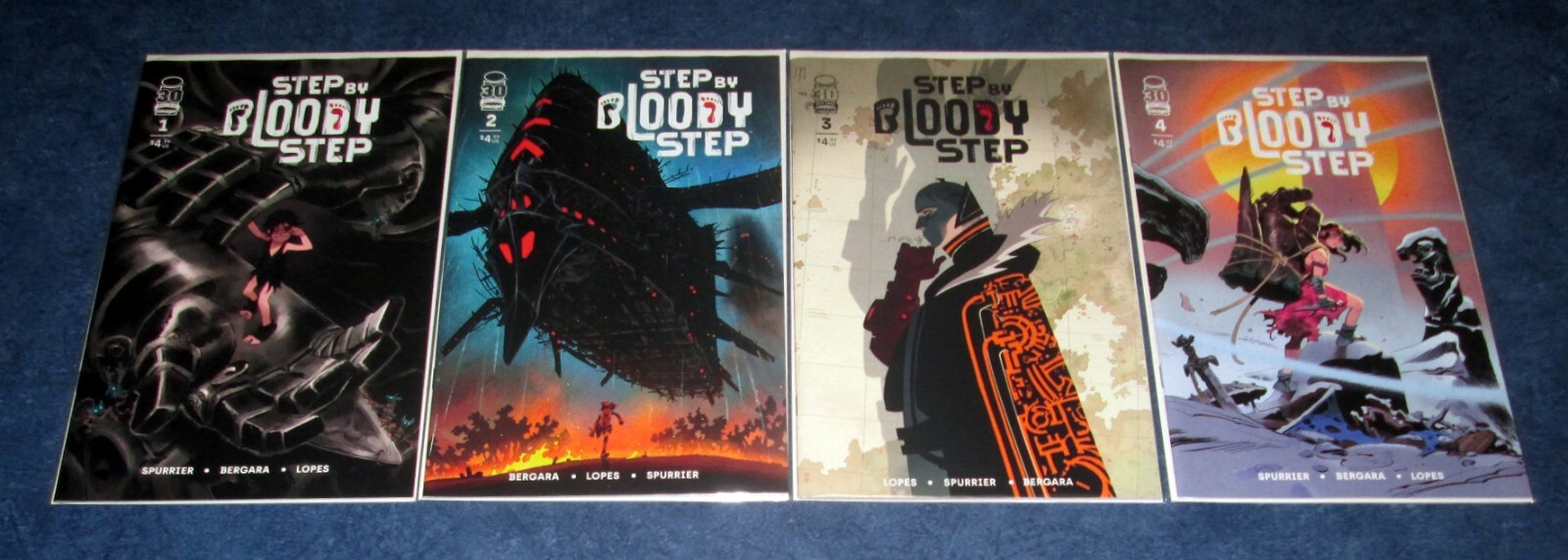 STEP BY BLOODY STEP #1 2 3 4 (of 4) 1st print A set iMAGE 2022 Simon ...