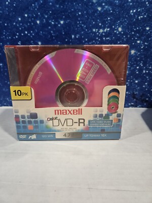 MAXELL COLOR DVD-R 10 PACK 4.7GB 120 MIN BRAND NEW FACTORY SEALED | eBay