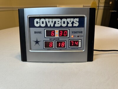 Dallas Cowboys Digital Scoreboard Alarm Clock, Time Date & Temperature ...