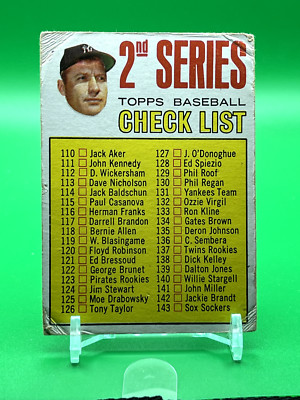1967 Topps Baseball - 2nd Series Checklist - Mantle - #103 - Unmarked ...