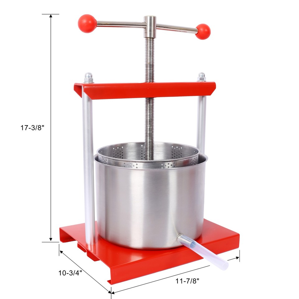 【New】Wine Manual Press - 1.6 Gallon Stainless Steel Barrels Press ...