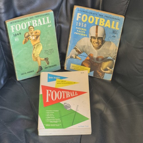 3 Vintage Paperback Football Books Intercollgiate/Pro Offical ...