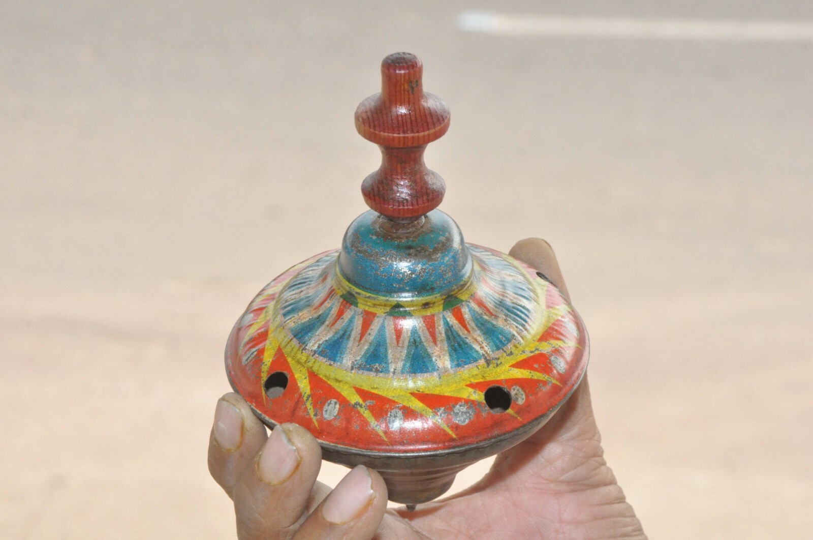 Vintage Big & Small Fine Colorful Litho Mechanical Spinner/Top Tin Toy ...