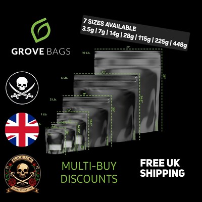 Grove Bags - Windowed Black - Odourless/TerpLock/Mould Prevention ...