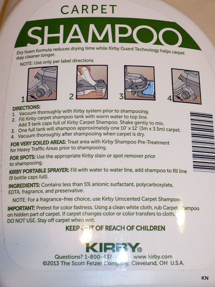 Kirby 12 ounce Carpet Shampoo 3/Pack. w/Kirby Guard. Lavender Scented ...
