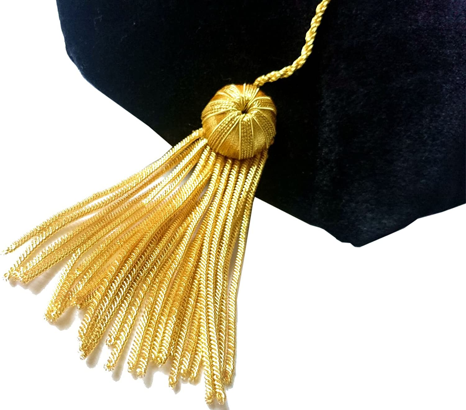 Doctoral Graduation Tam Unisex Black Velvet 8-Sided with Gold Bullion ...