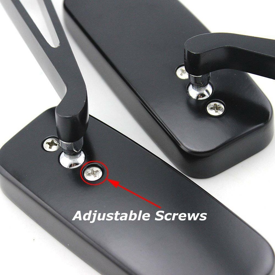 2x Rectangle Motorcycle Rearview Side Mirrors Universal For Harley ...