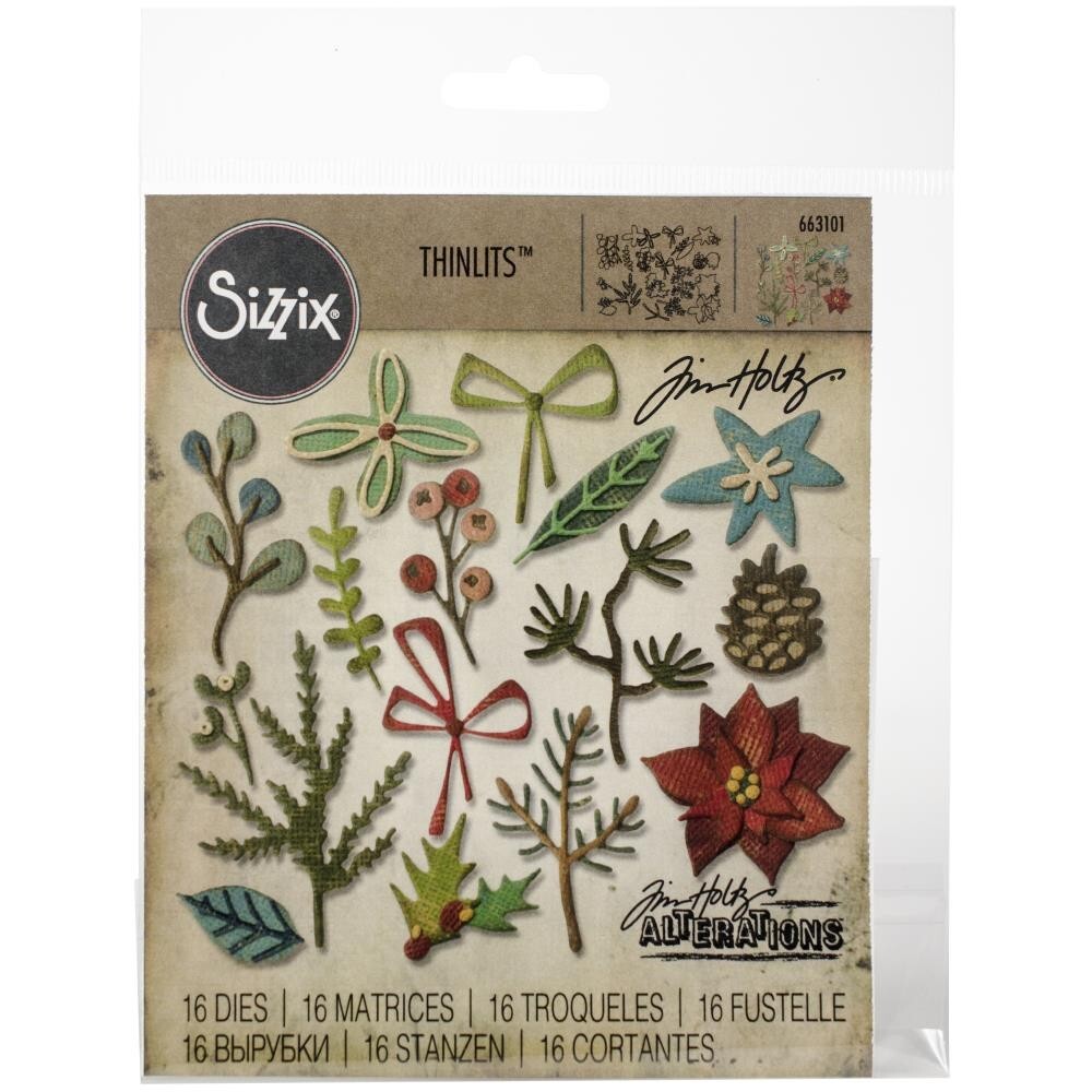 Tim Holtz "FUNKY FESTIVE" Sizzix Thinlits Cutting Dies MSRP $23 | eBay