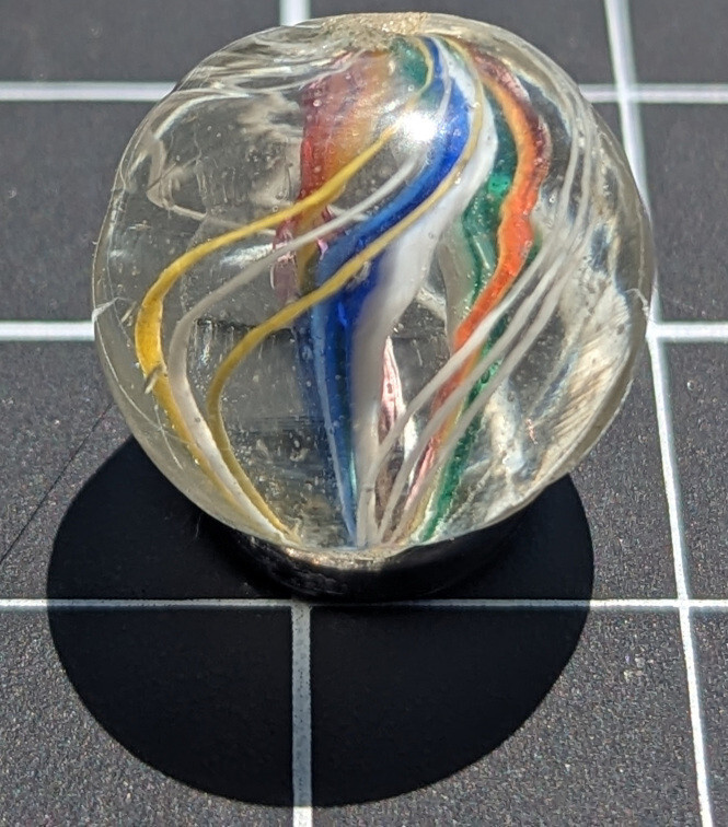 Unpolished ANTIQUE Handmade German Marbles - 5x 5/8" Latticinio ...