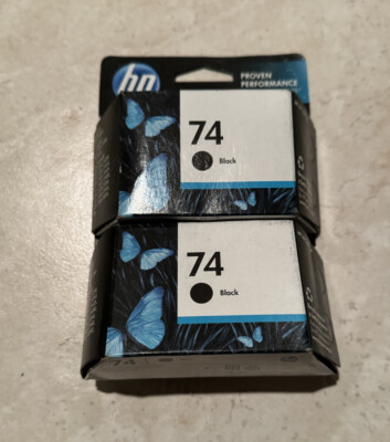 2 Pack oem HP 74 Black Ink lot Cartridge Twin Combo Retail Box CB335WN ...