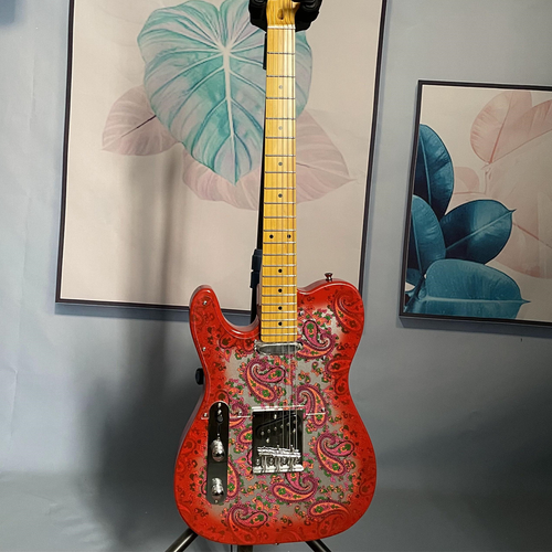 6 String Paisley Left Handed TL Electric Guitar Solid Body Maple ...