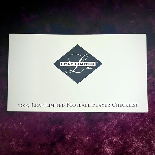 2007 Leaf Limited NFL Football Player Checklist Booklet MINT Legends ...
