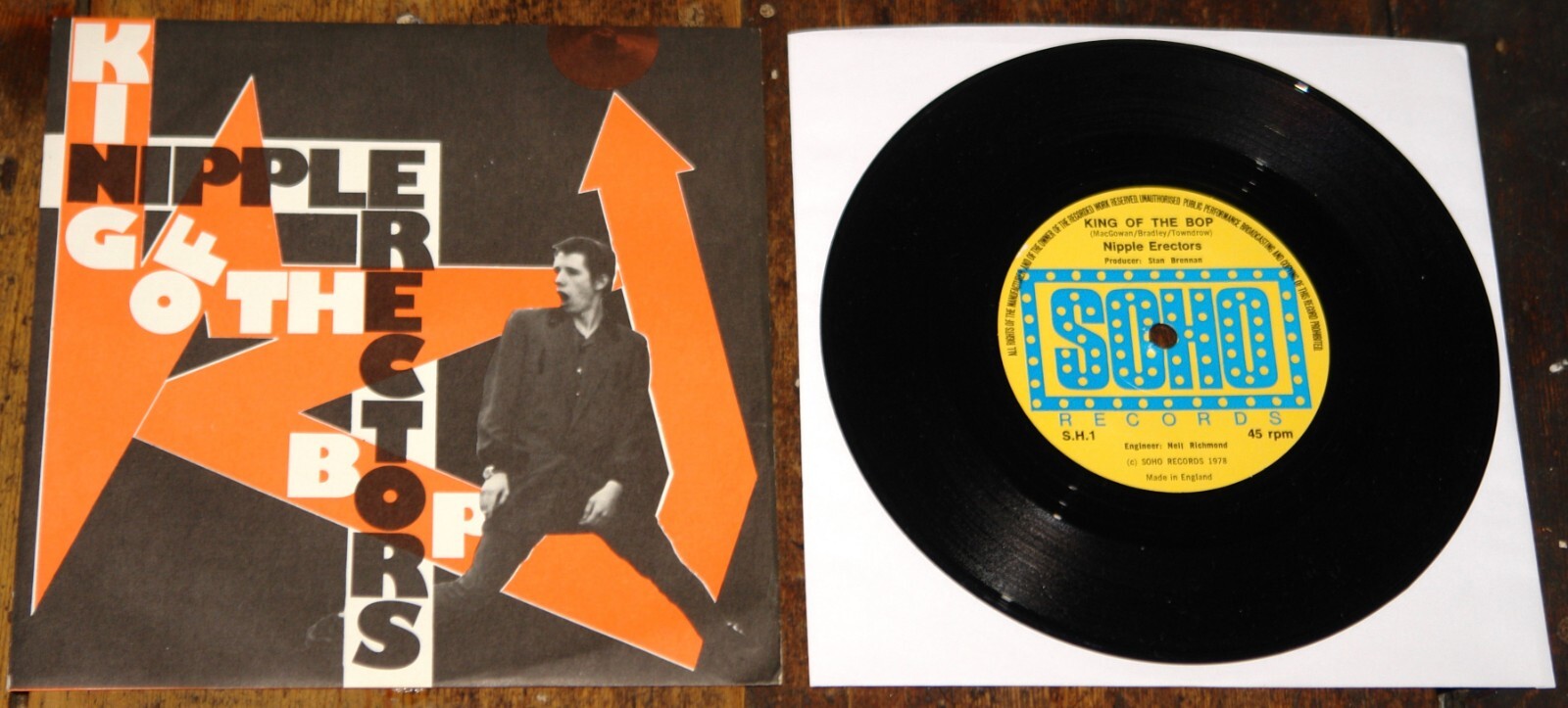 NIPPLE ERECTORS NERVOUS WRECK b/w KING OF THE BOP UK SOHO PUNK 7" 1978 ...