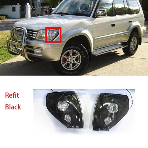 For Toyota Prado LC90 1996-2002 Black Pair Front Corner Lights Turn ...