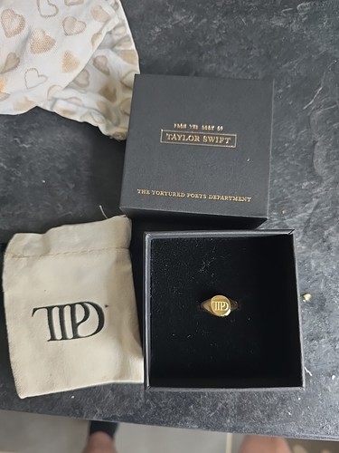 👋Taylor Swift The Tortured Poets Department Size 9 Gold Ring TTPD New ...