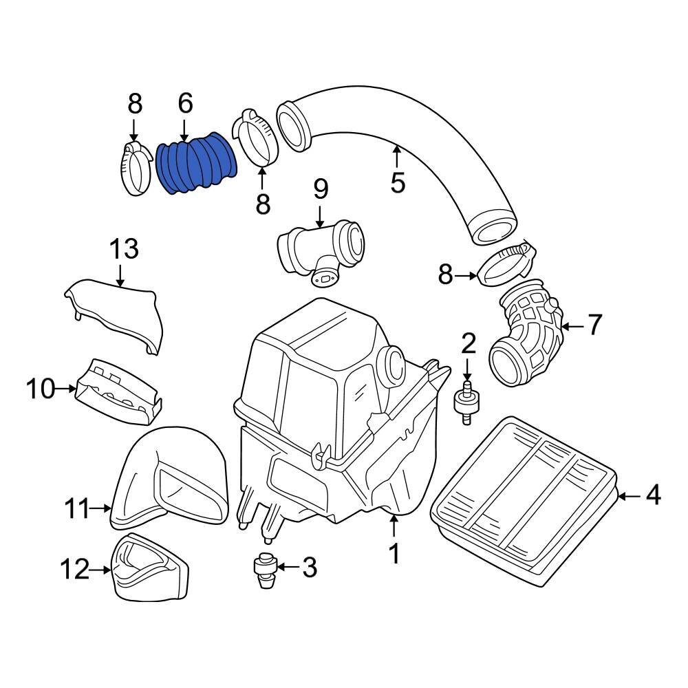 For Audi S8 2001-2002 Audi 077129627A Engine Air Intake Hose | eBay