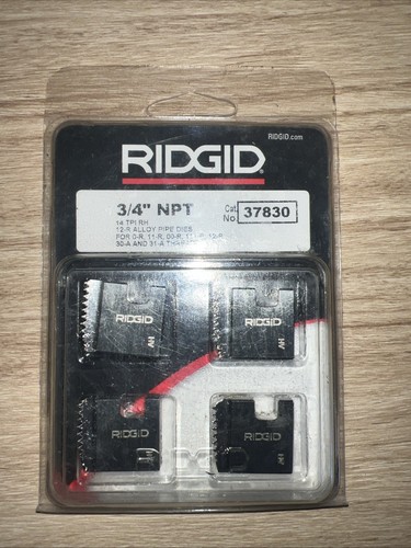 3/4" 12R NPT Ridgid 37830 Alloy Pipe Threading Dies Set of 4 USA ...