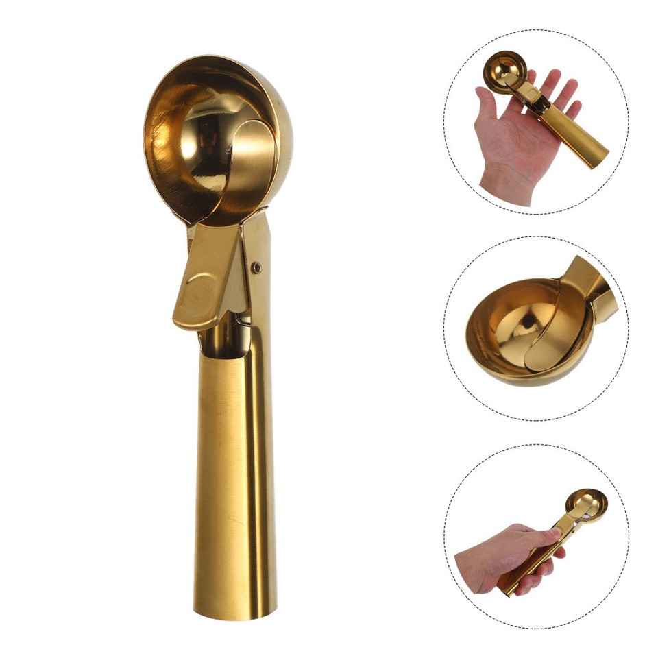Large Metal Ice Scoop Heavy Duty Cream Fruit Scooper Stainless Steel ...
