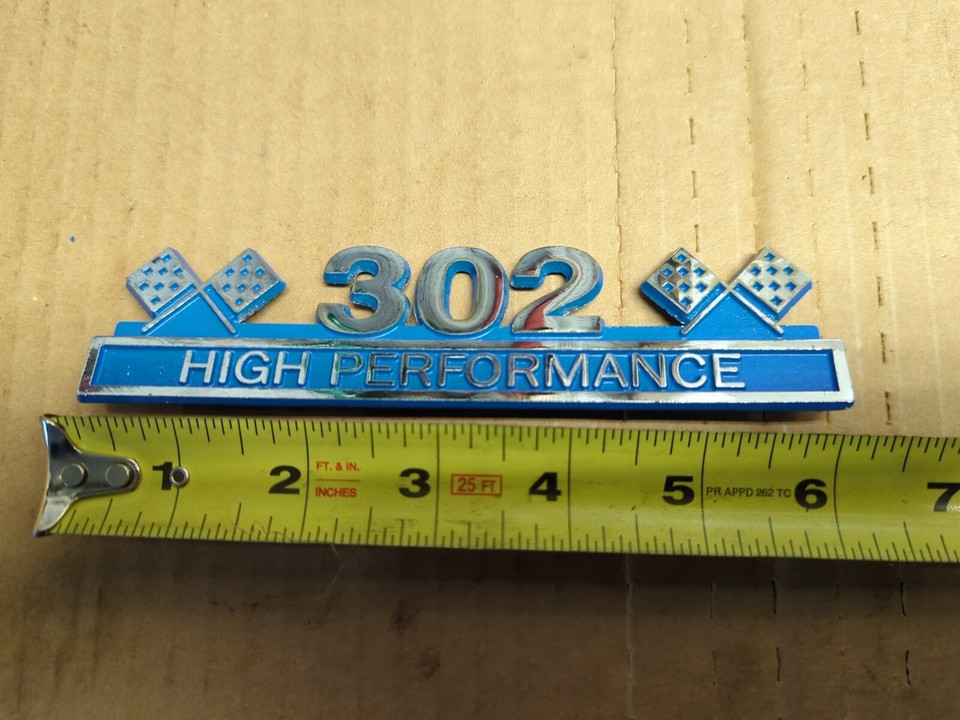 302 Ford Chevy High Performance Chrome Emblem Steel SBC SBF Hot Rod ...