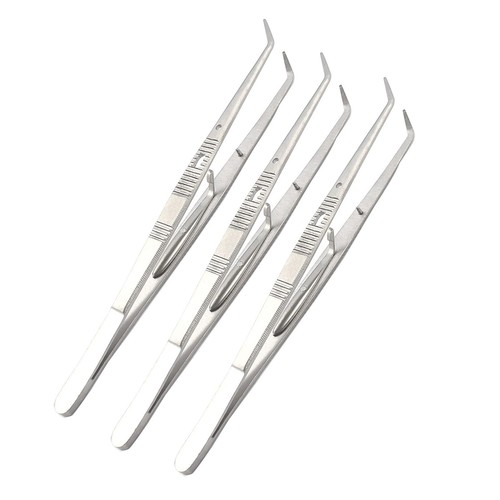 3 Pcs Surgical Cotton Dressing Tweezers Dental Self Lock Forceps ...