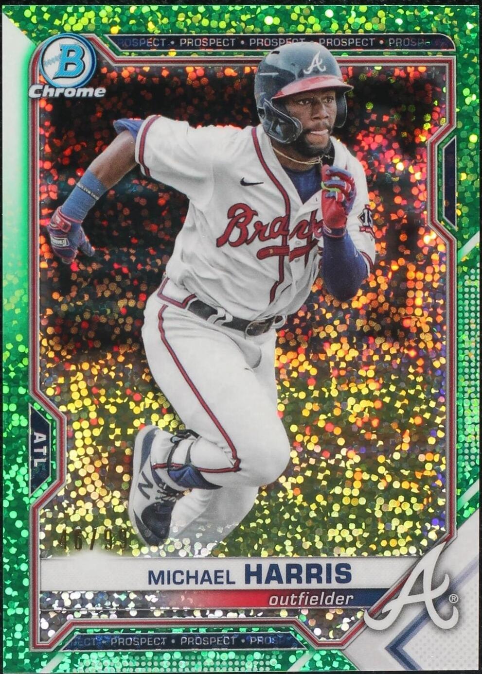 2021 Bowman Draft - Chrome Michael Harris II #BDC-86 Green Sparkle ...