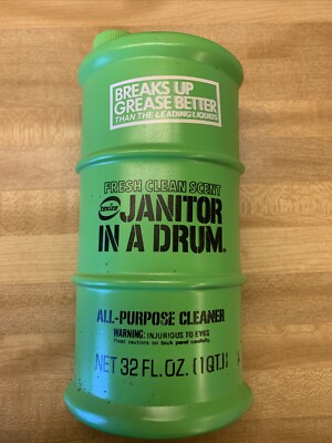 Texize Janitor In A Drum 32oz All Purpose Cleaner 80s Era New Opened | eBay
