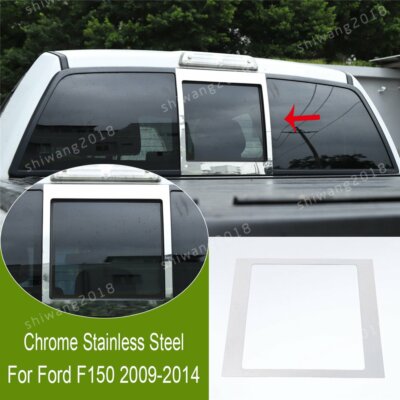 Chrome Steel Exterior Rear Car Window Middle Window Trim For Ford F150 ...