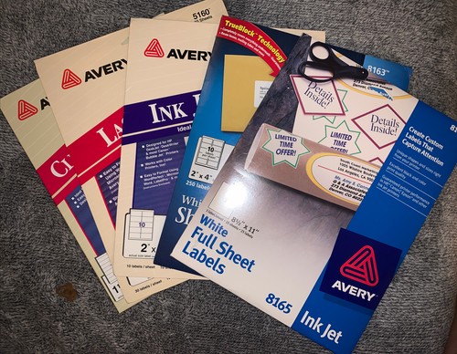 Avery Labels 5662/8165/8163/5160 Mixed Lot Unopened/Open Box | eBay
