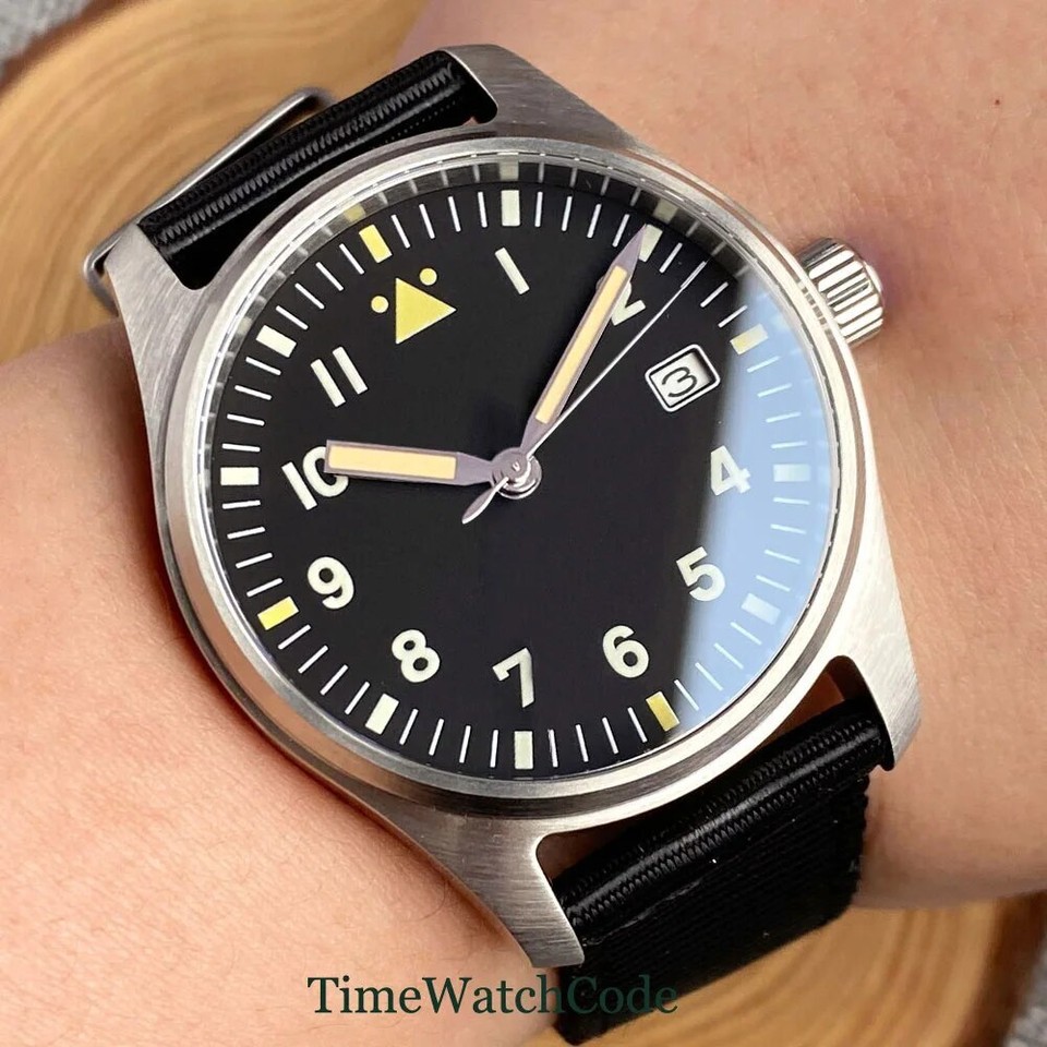 Tandorio Pilot Automatic Watch for Men Dive NH35A 20ATM 39mm Sapphire ...