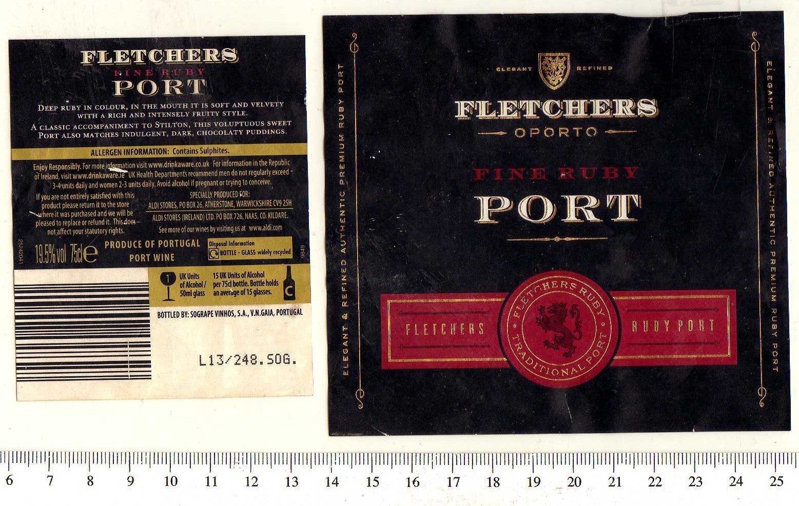 Port Wine Label - Fletchers Oporto Fine Ruby Port | eBay UK