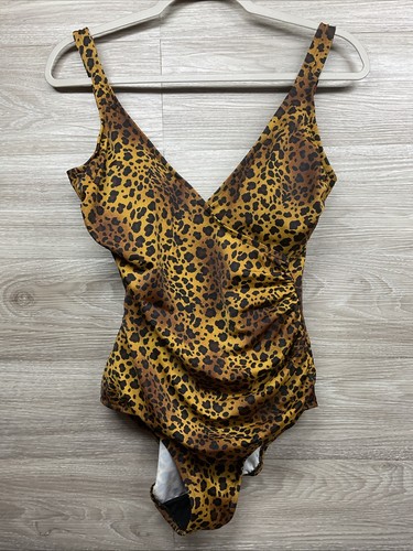 Miraclesuit Swimsuit One Piece size 12 Animal Print Leopard Cheetah ...