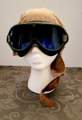 WWII USN Goggles for Simulated Blind Flying w/Cloth Flyer Helmet in ...