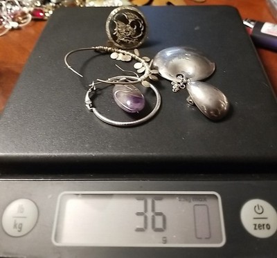 Sterling Silver scrap Lot 36 Grams Of sterling silver jewelry, + 1 ...