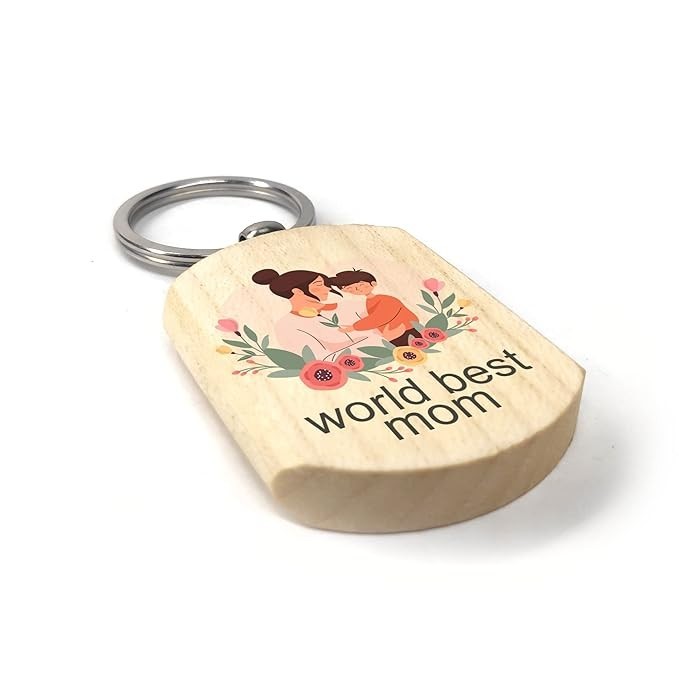 Natural Wood Keychain Features A Beautiful Quote That Says World's Best ...